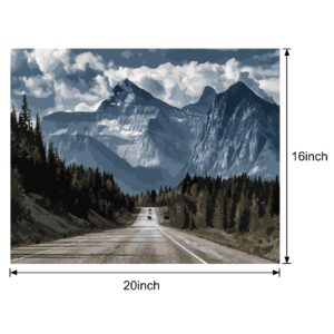 RAOHEVU Paint by Numbers for Adults Beginner - “Road to Mountains” Paint by Numbers Kits (16" x 20") with Acrylic Paint and Paintbrushes Without Frame