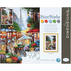 dimensions 73-91741 springtime in paris paint by numbers kit, 14'' x 20'