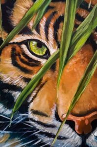 filaslft tiger paint by number for adults,paint bu numbers animal,paint by numbers beginner,home fashion style interior decoration paint by number,size 16 * 20inch.