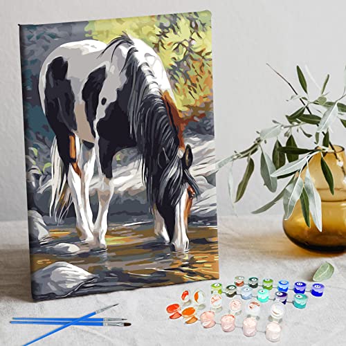 Rasugarlary Paint by Numbers for Adults Beginner, DIY Horse Paint by Numbers Kits on Canvas, Oil Painting Paintworks Acrylic Painting by Numbers Kits with for Home Decor Gift 15.7x19.6