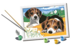 ravensburger creart jack russell puppies paint by numbers kit for kids - painting arts and crafts for ages 7 and up