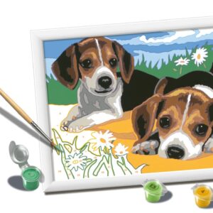 Ravensburger CreArt Jack Russell Puppies Paint by Numbers Kit for Kids - Painting Arts and Crafts for Ages 7 and Up