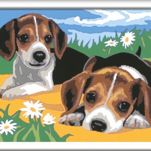 Ravensburger CreArt Jack Russell Puppies Paint by Numbers Kit for Kids - Painting Arts and Crafts for Ages 7 and Up