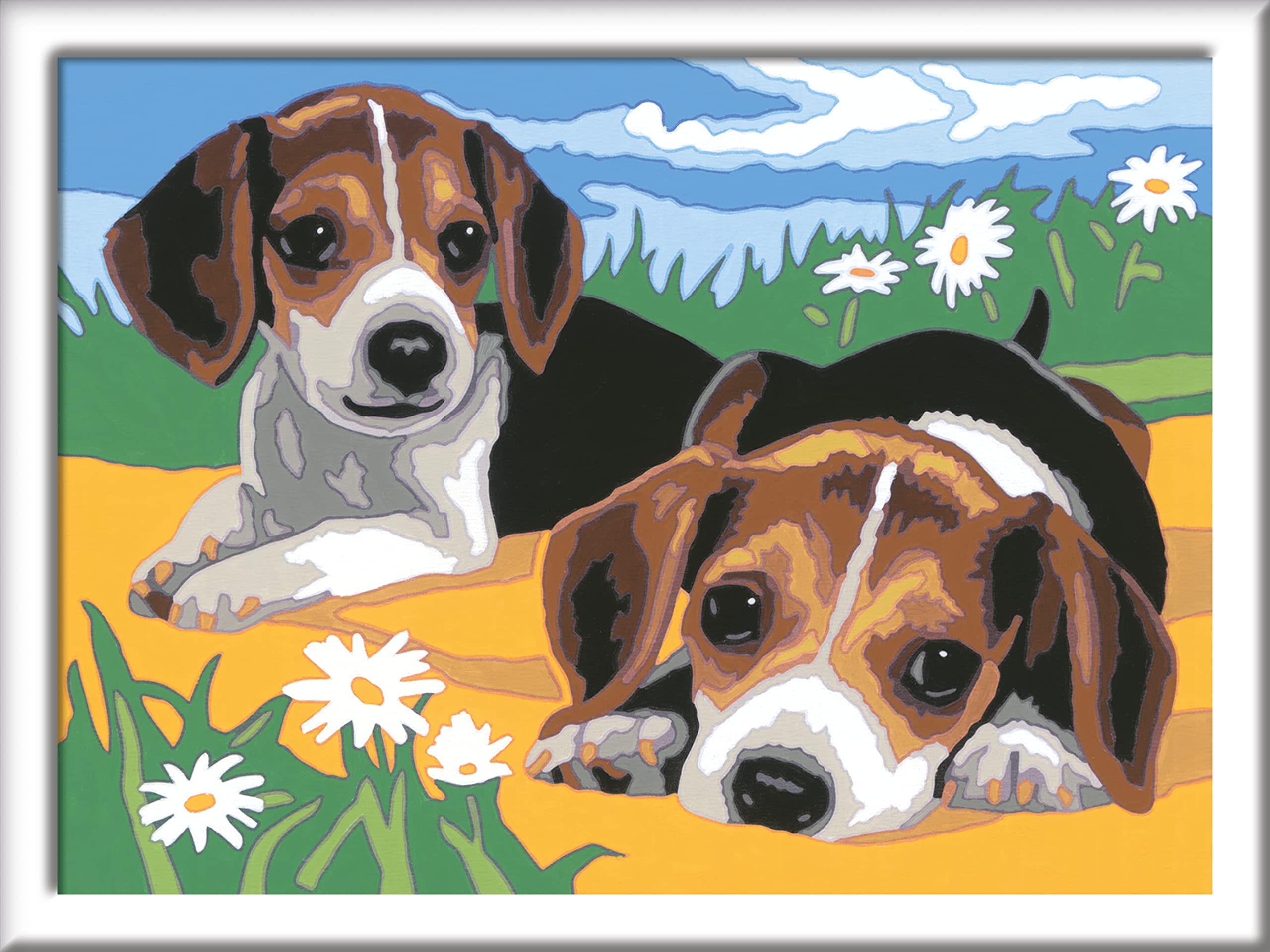 Ravensburger CreArt Jack Russell Puppies Paint by Numbers Kit for Kids - Painting Arts and Crafts for Ages 7 and Up