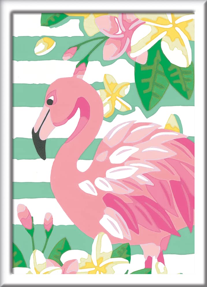 Ravensburger CreArt Think Pink Paint by Numbers Kit for Kids & Adults - All-Inclusive DIY Painting Kit Canvas | Detailed Flamingo Artwork | Ideal for Beginners & Art Enthusiasts