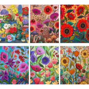 hkejoi paint by number for kit adults canvas,adults paint by numbers kits,acrylic flowers painting by numbers for adults for home wall decoration and 16x12inch