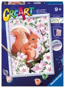 ravensburger creart spring squirrel paint by numbers kit for kids - painting arts and crafts for ages 9 and up