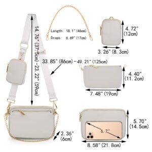 UTO Small Crossbody Bags for Women 3 in 1 Trendy Belt Purse Fashion Designer Mini Cute Sling Fanny Chest Pack