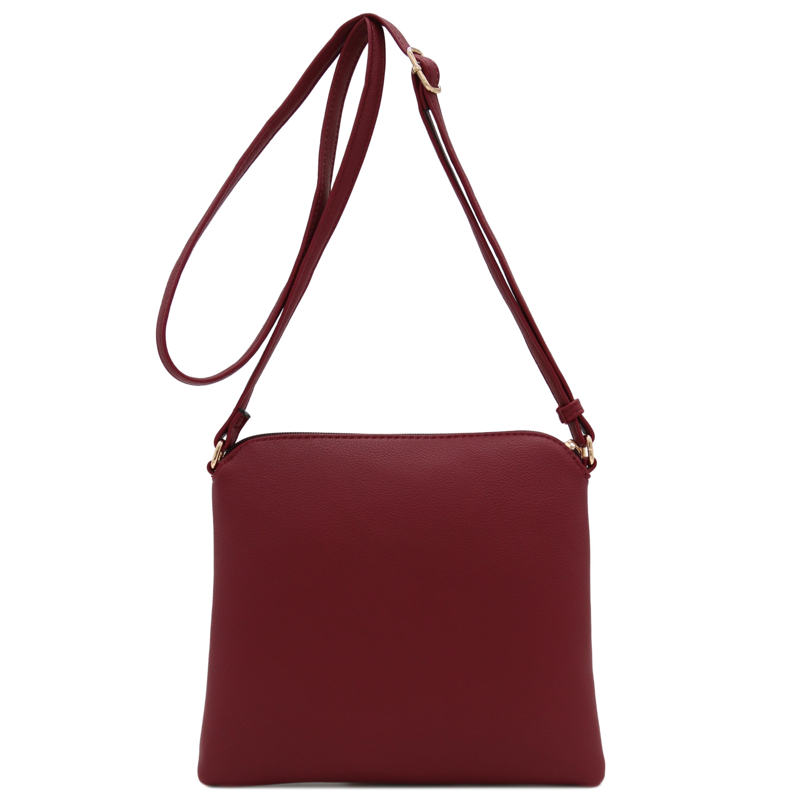 DELUXITY Lightweight Medium Crossbody Bag with Tassel (Wine)