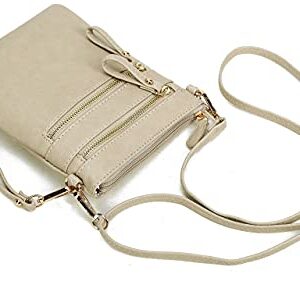 Solene Women's Faux Leather Organizer Multi Zipper Pockets Handbag With Detachable Wristlet Crossbody Bag-WU002(Brick)