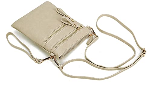 Solene Women's Faux Leather Organizer Multi Zipper Pockets Handbag With Detachable Wristlet Crossbody Bag-WU002(Brick)