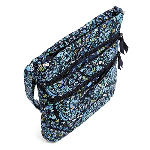 Vera Bradley Women's Cotton Triple Zip Hipster Crossbody Purse, Dreamer Paisley - Recycled Cotton, One Size