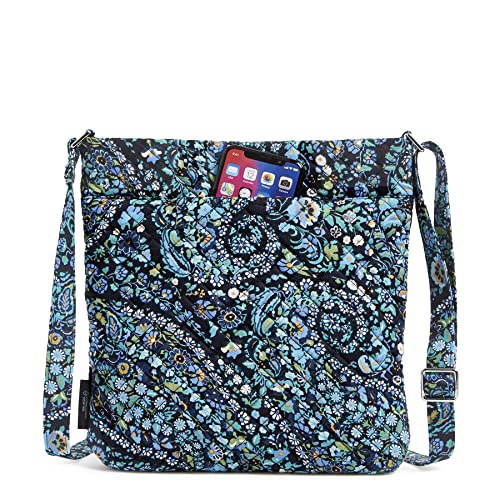 Vera Bradley Women's Cotton Triple Zip Hipster Crossbody Purse, Dreamer Paisley - Recycled Cotton, One Size