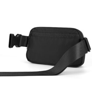 ZPN Mini Fanny Pack Black Belt Bag for Women and Men, Fashionable Waterproof Waist Pack with Adjustable Strap for Traveling, Hiking, Jogging, Cycling