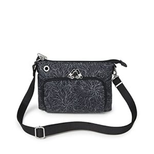 Baggallini womens Securtex® Anti-theft Memento Crossbody Bag Cross Body, Midnight Blossom, One Size US