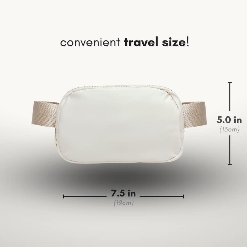 Boutique Belt Bag | Crossbody Fanny Pack for Women Fashionable Cute Mini Everywhere Bum Hip Waist Small Fashion Travel Chest Gold Accessories Adjustable Extended Strap Cream