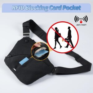 VADOO Anti-Theft Crossbody Bag for Women and Men, Personal Flex Bag RFID Blocking Shoulder Chest Bag Lightweight Sling Bag for Travel Sport