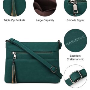 MASINTOR Crossbody Bags for Women, Lightweight Medium Crossbody Purse, Soft Leather Women's Shoulder Handbags with Tassel for Shopping or Travel