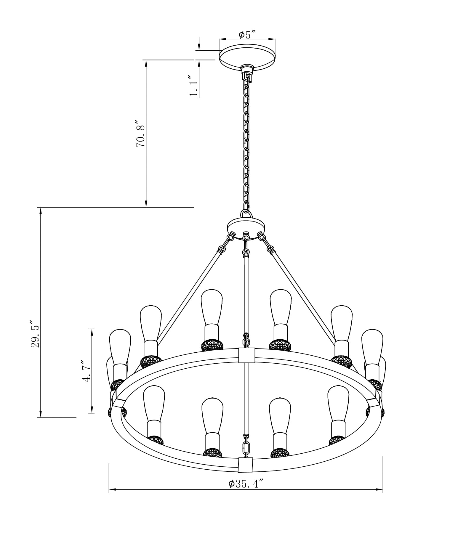 MEIXISUE Modern Farmhouse Wagon Wheel Chandeliers for Dining Room,Aged Brass Luxury Large High Ceiling Chandelier for Living room Kitchen Entryway Restaurant Office,W35.4 UL Listed