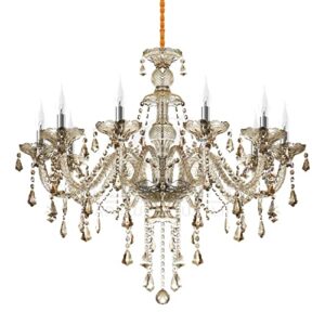 ridgeyard 10-light crystal chandelier cognac/champagne modern chandelier k9 crystal candle pendant ceiling lighting fixture, chandeliers for dining room home decor