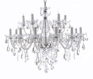 arrkoyaa clear 15 lights k9 crystal chandelier modern luxurious light candle pendant lamp ceiling living room lighting for dining living room bedroom hallway entry 32x35 inch gifts(color clear)