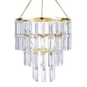 sunli house modern chandelier shade, faux chandeliers light fixture pendant ceiling lampshade for girls bedroom, w9.84 x h11 (gold)