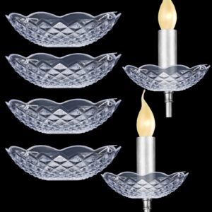 bonuci 6 pcs chandelier bobeche 4 side holes 4 inch chandelier clear bobeche lamp elegant chandelier parts cups for hanging chandelier wedding birthday party decor(plastic, classic style)