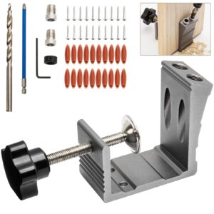 pocket hole jig kit woodworking punch tool all-matel pocket drill hole jig with joint angle guide tool