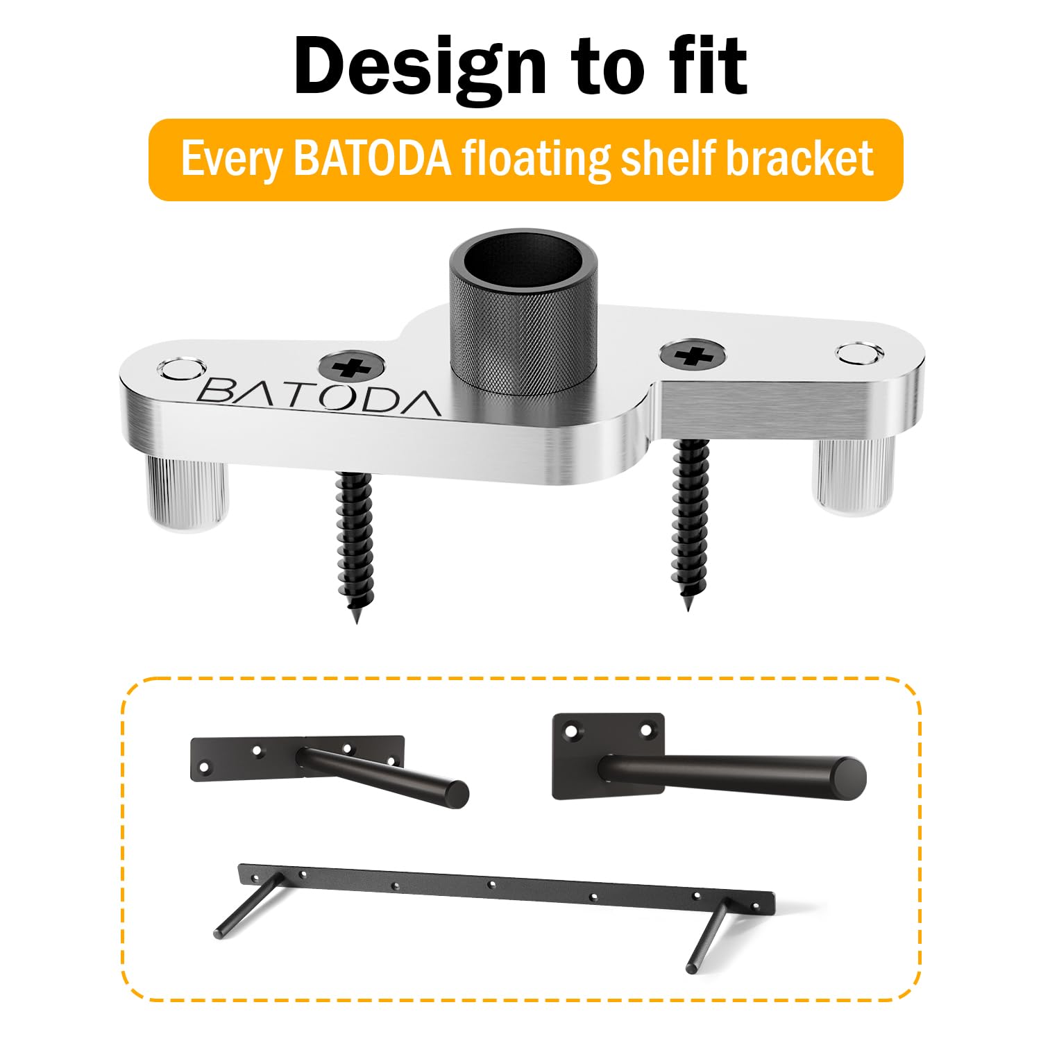 BATODA Dowel Jig Kit for Floating Shelf Bracket - 1/2 inch Drill Bit Included - Doweling Jig for Floating Shelf Hardware make Hidden Shelf Brackets for Invisible Shelves (Aluminum)