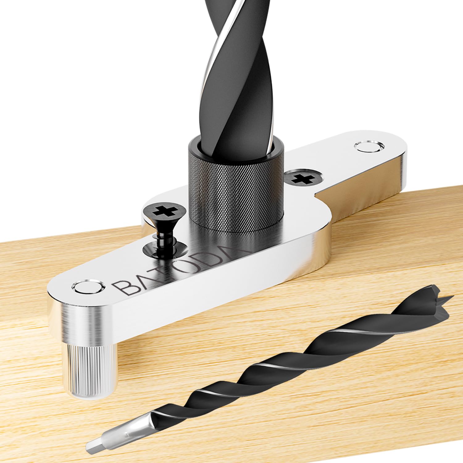 BATODA Dowel Jig Kit for Floating Shelf Bracket - 1/2 inch Drill Bit Included - Doweling Jig for Floating Shelf Hardware make Hidden Shelf Brackets for Invisible Shelves (Aluminum)