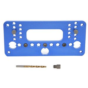 misnode woodworking jig hole opener puncher aluminum alloy hole positioner drill guide dowel jig kit hole punch locator kit drill jig joinery kit for woodworking(blue)