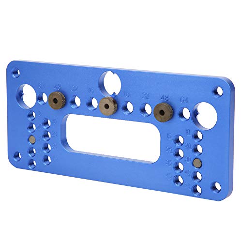 MISNODE Woodworking Jig Hole Opener Puncher Aluminum Alloy Hole Positioner Drill Guide Dowel Jig Kit Hole Punch Locator Kit Drill Jig Joinery Kit for Woodworking(Blue)