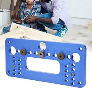 MISNODE Woodworking Jig Hole Opener Puncher Aluminum Alloy Hole Positioner Drill Guide Dowel Jig Kit Hole Punch Locator Kit Drill Jig Joinery Kit for Woodworking(Blue)