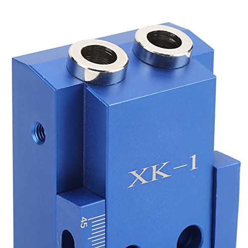 MISNODE Woodworking Inclined Hole Positioner Aluminum Alloy 15 Degree Drill Guide Dowel Jig Kit Hole Punch Locator Kit Hole Locator Positioner for Woodworking Punching