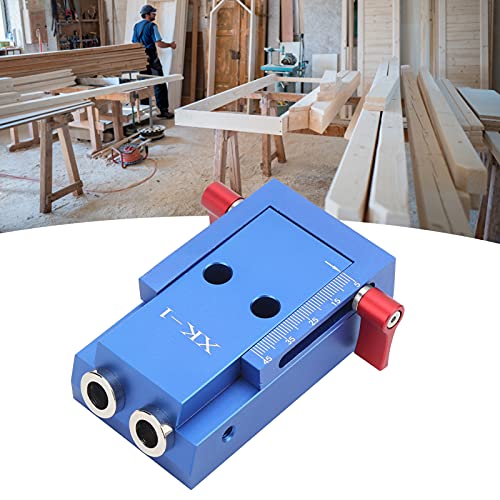 MISNODE Woodworking Inclined Hole Positioner Aluminum Alloy 15 Degree Drill Guide Dowel Jig Kit Hole Punch Locator Kit Hole Locator Positioner for Woodworking Punching