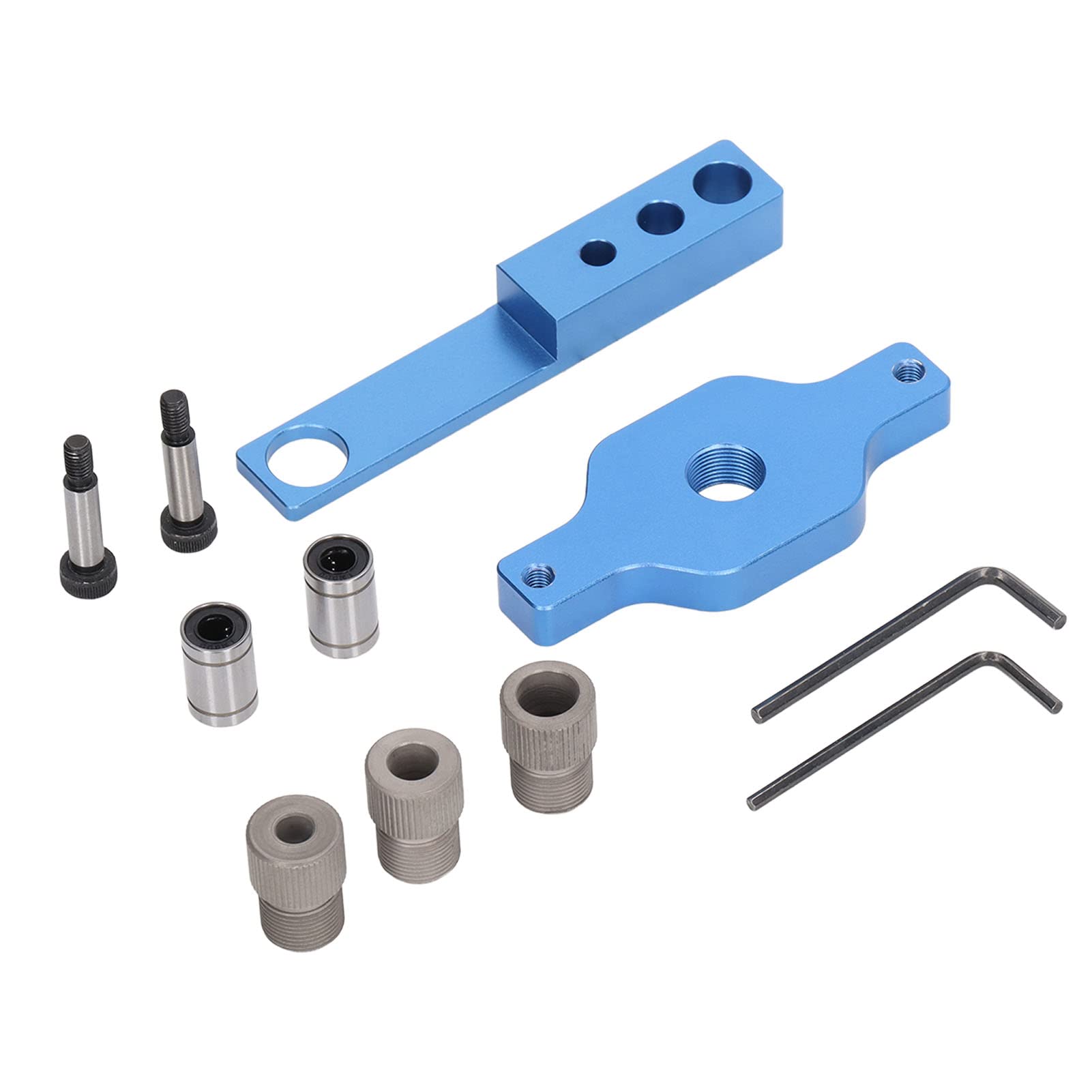 Drill Hole Guide Jig, Aluminium Alloy Dowel Drilling Locator Tool Locate Tool Self Centering Doweling Jig Drill Hole Guide Dowel Jig Kit for Woodworking