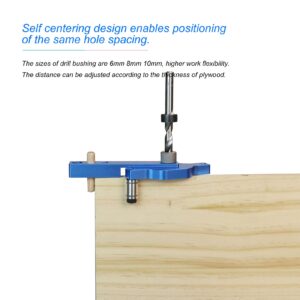 Drill Hole Guide Jig, Aluminium Alloy Dowel Drilling Locator Tool Locate Tool Self Centering Doweling Jig Drill Hole Guide Dowel Jig Kit for Woodworking