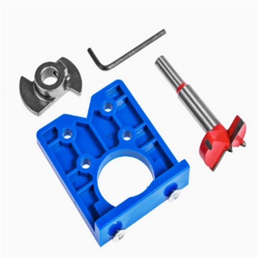 Mekek 35mm Concealed Hinge Jig kit, Hinge Hole Jig Drill Guide Set with Door Hole Opener, Concealed Hinges Guide Door Saw Cabinet Accessories Tool