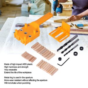 Handheld Dowel Jig Kit for Woodworking, High Impact ABS Plastic, Metal Aperture, Precise Adjustment, Self Cente, Effective Positioning