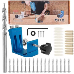 didmortool 36pcs pocket hole jig kit pocket screw jig with 2 drill hole guide pocket drill hole system with 15 degree joint angle tool for woodworking