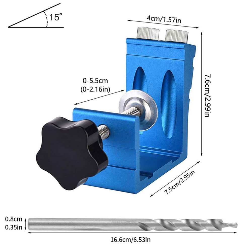 Didmortool 36PCS Pocket Hole Jig Kit Pocket Screw Jig with 2 Drill Hole Guide Pocket Drill Hole System with 15 Degree Joint Angle Tool for Woodworking