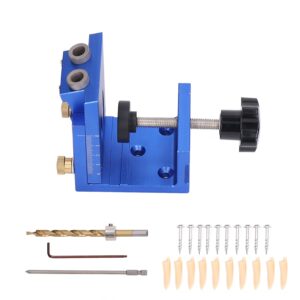 Orenic Inclined Hole Drilling Positioner, Pocket Hole Jig Kit, Woodworking Oblique Hole Fixture with Aluminum Alloy Construction, Punch Locator for Angled Straight Holes, Portable Oblique Hole Locator