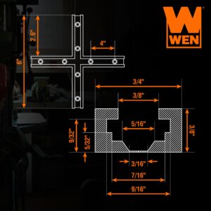 WEN 6-Inch Universal T-Track Intersection Kit for Woodworking (WAT001)