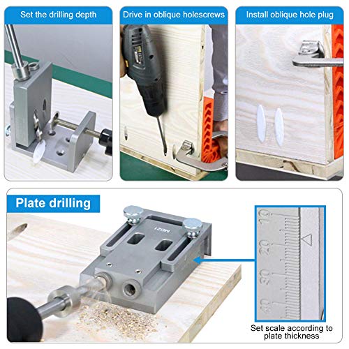 Pocket Hole Jig Wood Jig Pocket Hole Jig Kit Mini Style Pocket Hole Jig Kit for Wood Working Step Drill Bit Set