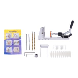 Pocket Hole Jig Kit, Power Tool Accessory Jigs, Professional All-in-One Joint Angle Tool, High Precision Woodwork Drill Guides,Wood Hole Jig System Kit