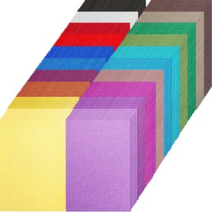 zhanmai 160 sheets glitter cardstock 250 gsm thick glitter paper for craft 20 color colored cardstock paper 8.5 x 11 inch glitter card stock paper for diy crafts scrapbooking gift wrapping party decor