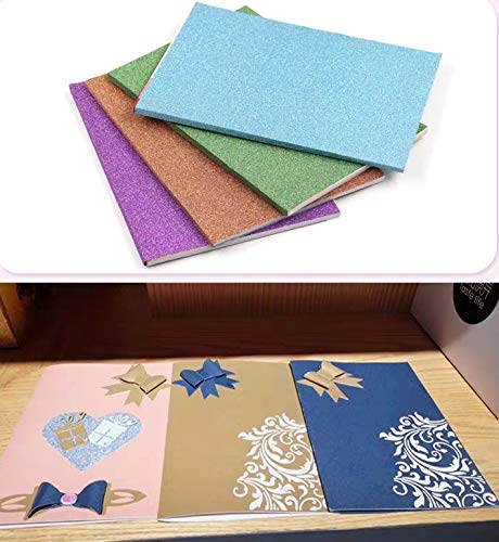 YZH Crafts Glitter Cardstock Paper, No-Shed Shimmer Glitter Papers, Cut Craft and DIY Projects Card stock, Sparkly Paper for Card Making, 12 x 12 Inch, 10 Sheets, 250 GSM (Sliver)