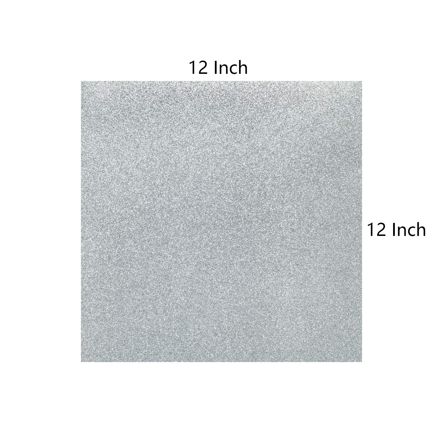 YZH Crafts Glitter Cardstock Paper, No-Shed Shimmer Glitter Papers, Cut Craft and DIY Projects Card stock, Sparkly Paper for Card Making, 12 x 12 Inch, 10 Sheets, 250 GSM (Sliver)