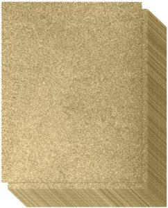 gold glitter cardstock - one-sided - non-adhesive - 20 pack - 8.5 x 11 inches - premium glittery sheets for diy crafts, art projects, party decor, gift box wrapping - gold sparkling paper | 250gsm