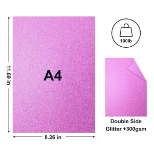 100 lb Heavy Double Sided Colorful Glitter Paper Cardstock 30 Colors 8.5x11 300gsm Thick Pastel Sparkly Card Stock for Cricut Card Making Paper Crafting